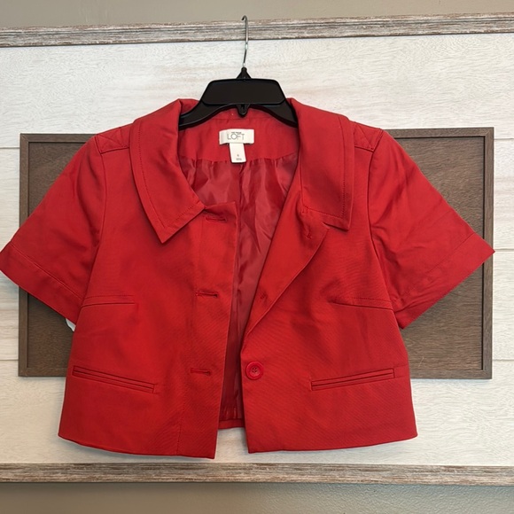 LOFT | Jackets & Coats | Loft Orange Cropped Blazer Tailored Suit ...